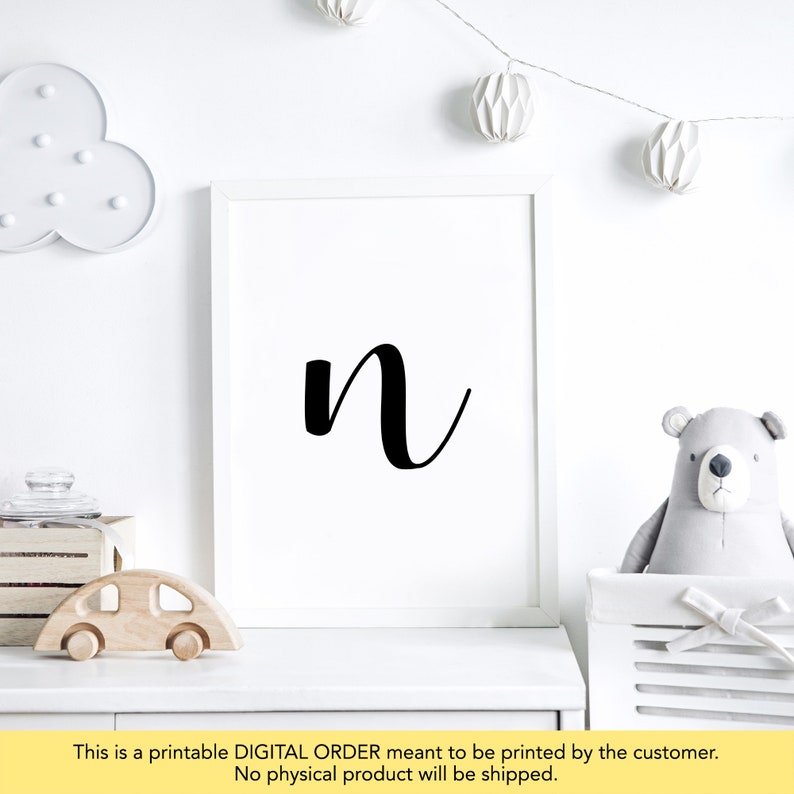 Letter N Wall Decor Letter N Print Printable Letter N | Etsy