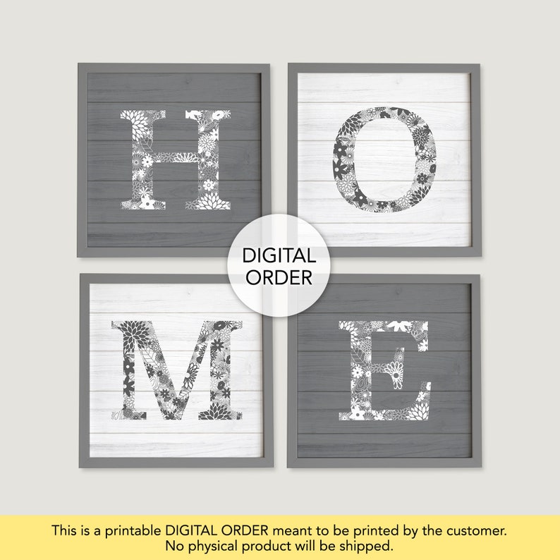 Letters for Wall Decor Home Wood Letters Set of 4 Wooden | Etsy