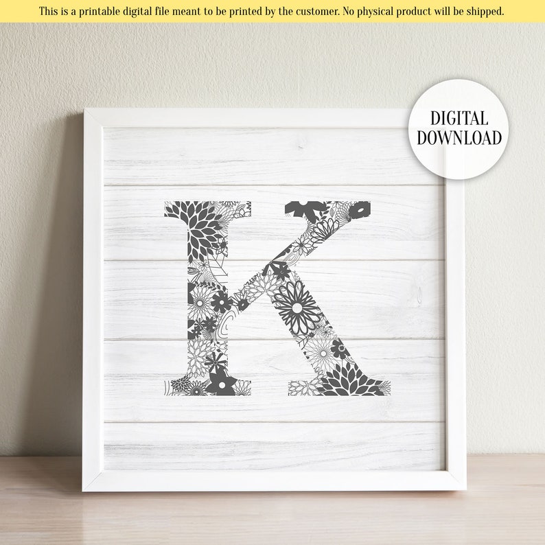 Letter K Wall Decor Letter K Printable K Wall Decor Letters | Etsy