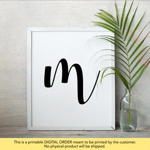 Letter M Wall Decor, Letter M Print, Initial Wall Decor, Letter M ...