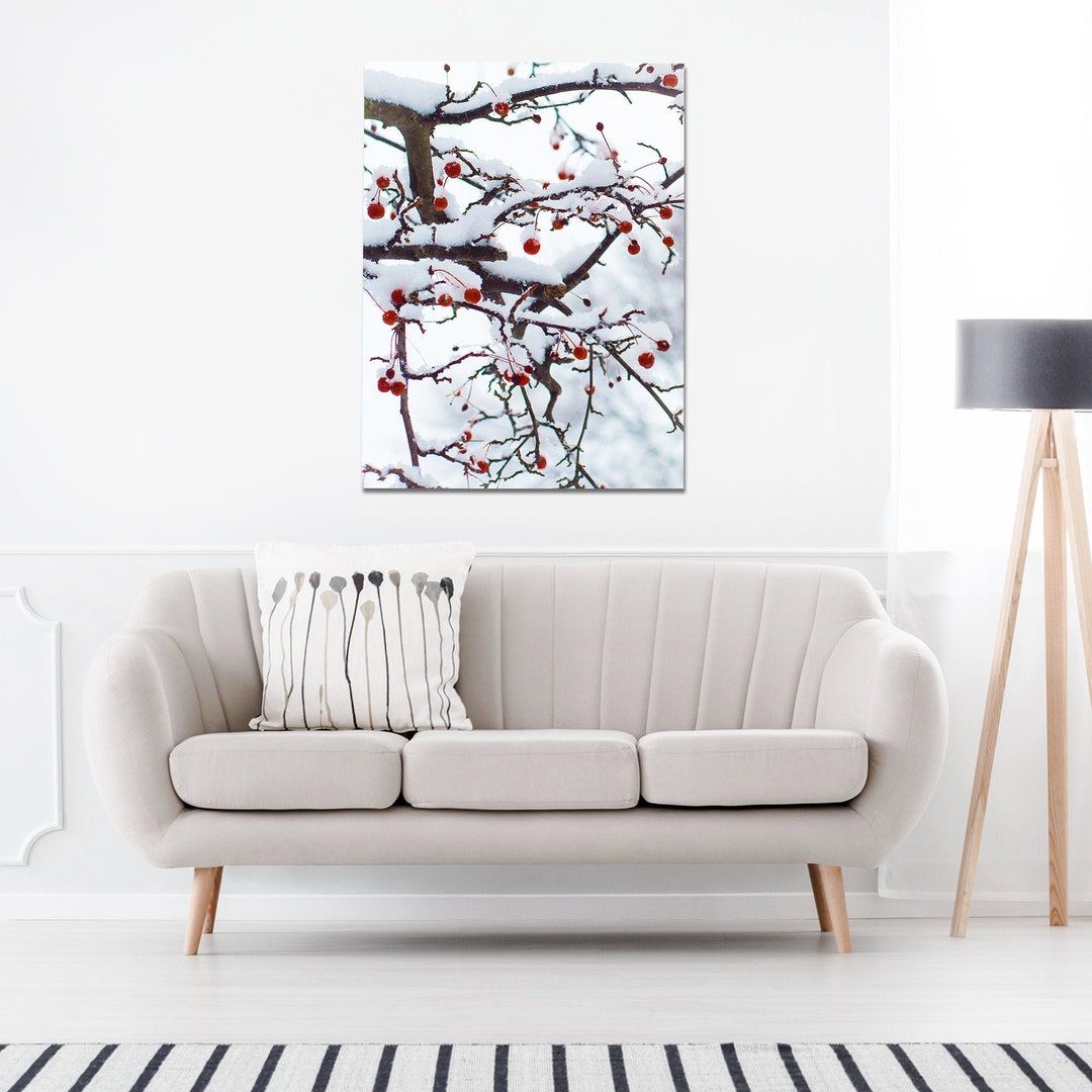 Printable Winter Art, Winter Berries, Snow Berry, Winter Scene Art ...