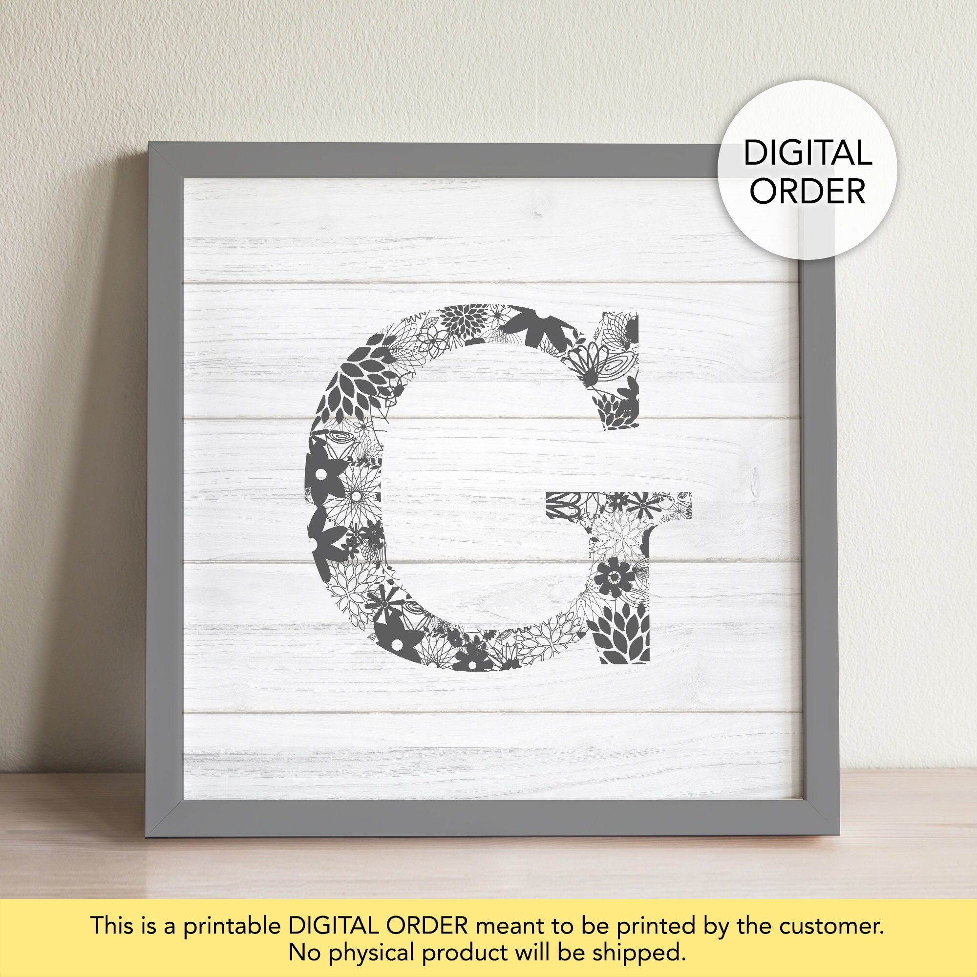 Letter G Wall Decor Printable Rustic Letter G Wood Letter G | Etsy