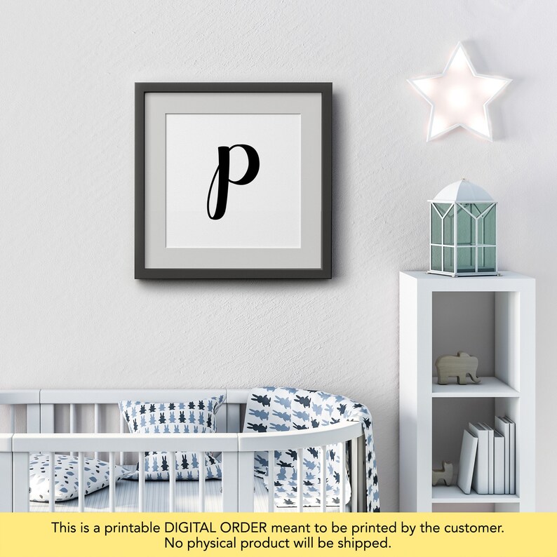 P Initial Print, Printable Letter P, P Wall Decor, Letter P Print ...