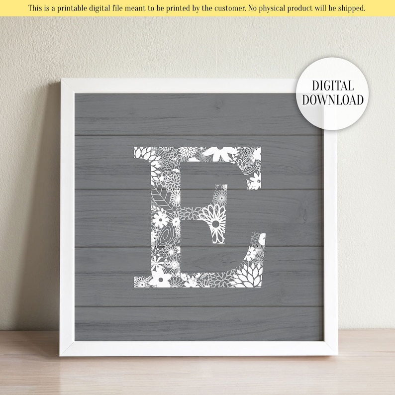 Love Letters Wall Decor Floral Letter Print Set of 4 Framed | Etsy