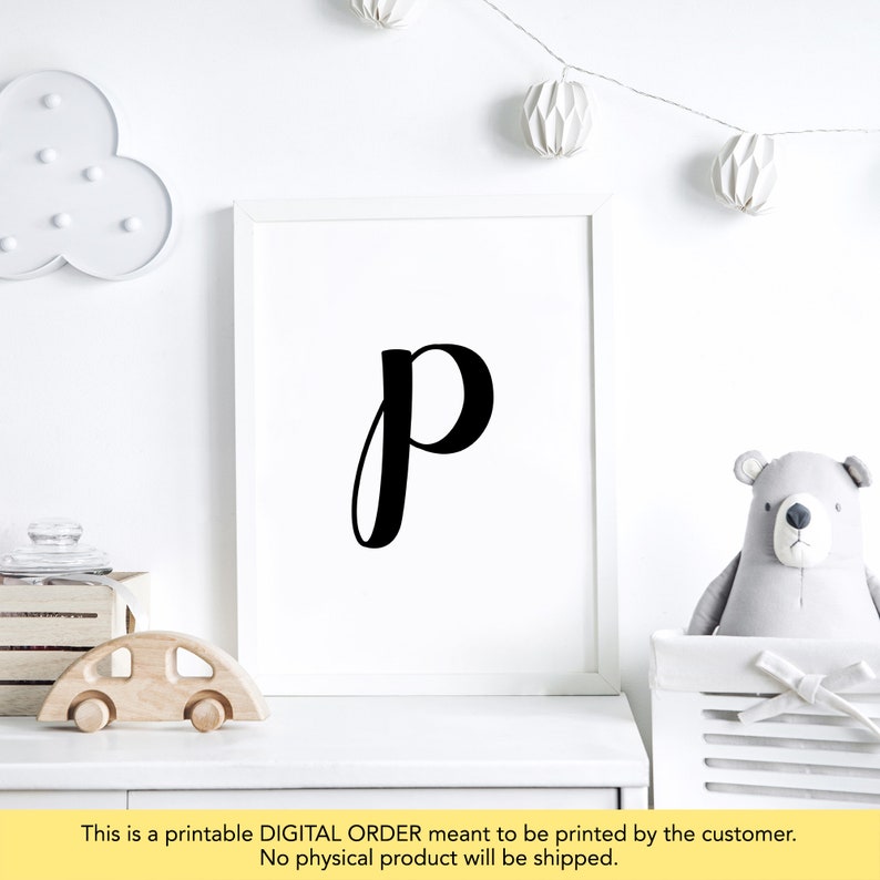 P Initial Print, Printable Letter P, P Wall Decor, Letter P Print ...