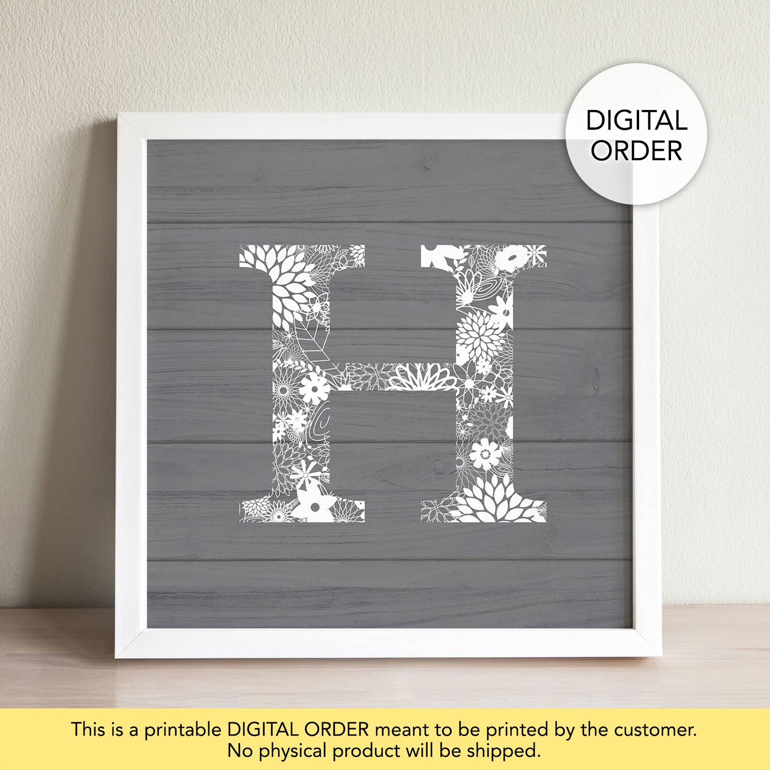 Letter H Wall Decor Letter H for Wall Printable Letter H - Etsy