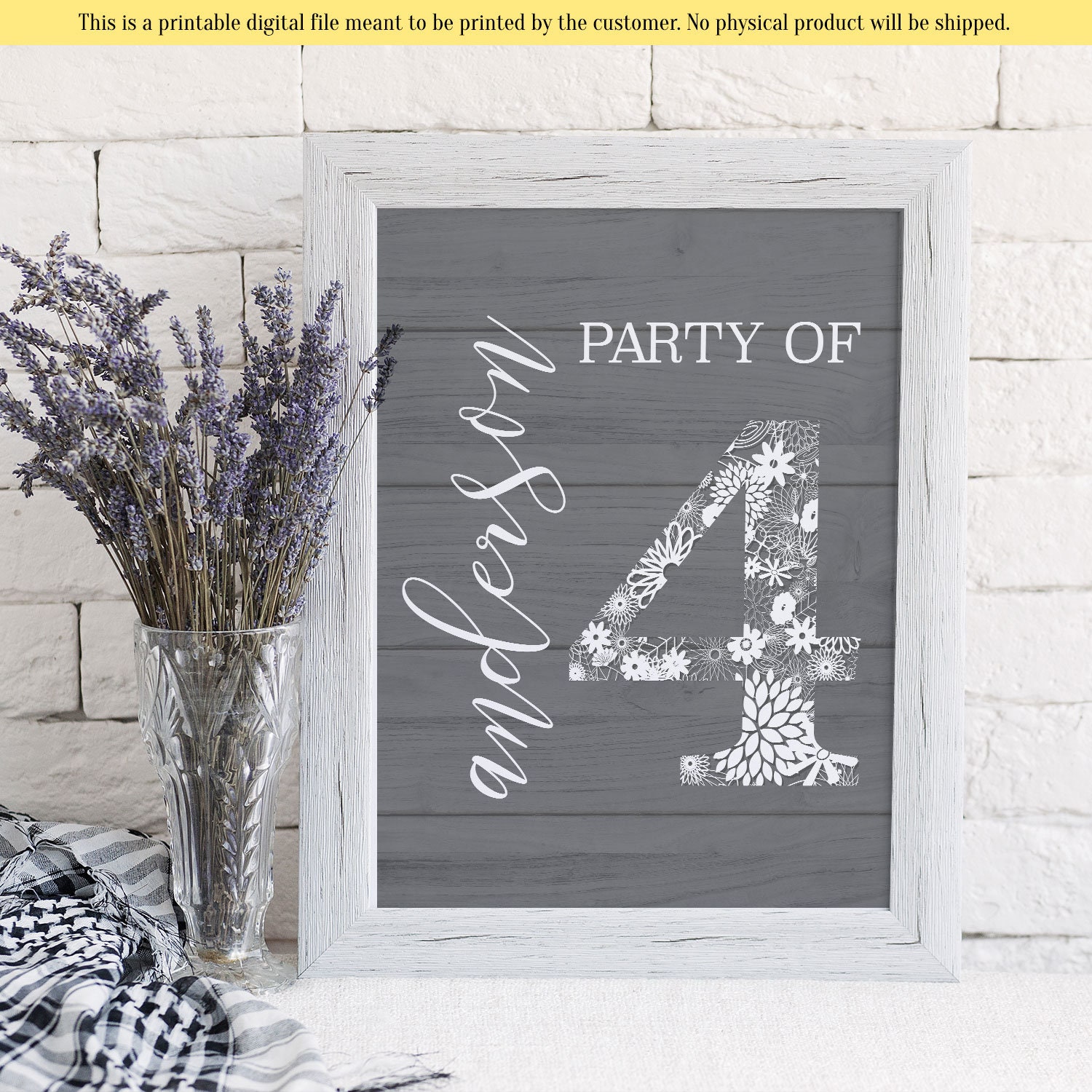 Party of 4 Custom Sign Personalized Party of 4 Sign Party of | Etsy