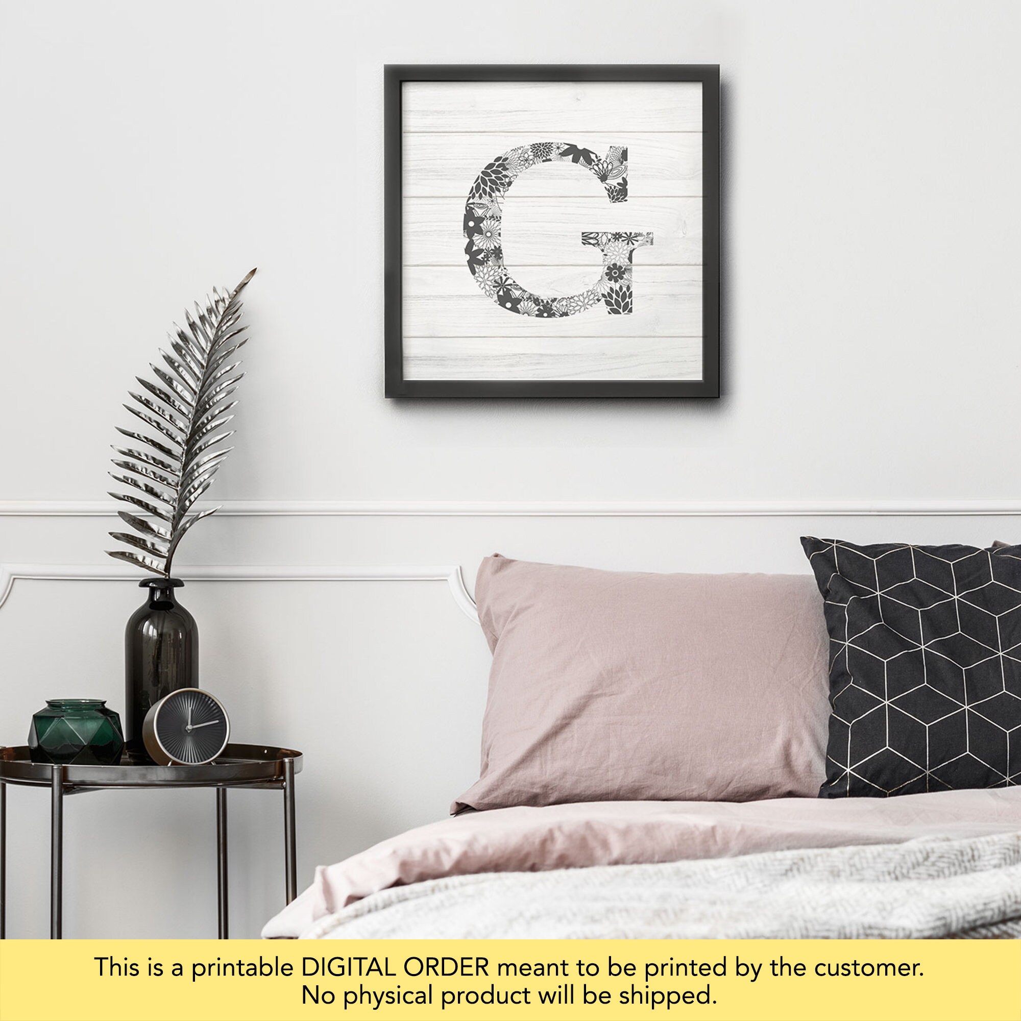 Letter G Wall Decor Printable Rustic Letter G Wood Letter G | Etsy