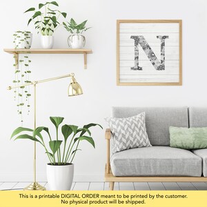 Letter N for Wall, Rustic Letter N, Gray Letter N, Printable Letter N ...