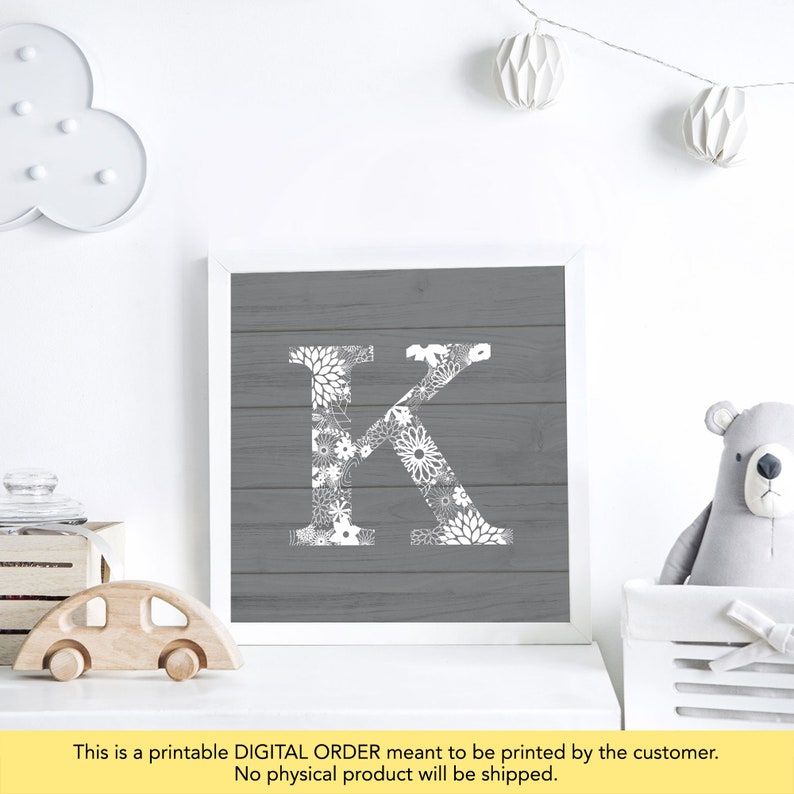 Letter K Wall Decor, Letter K Printable, K Wall Decor, Letters for Wall ...