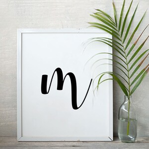 Letter M Wall Decor Letter M Print Letter M Initial Wall | Etsy