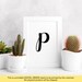 P Initial Print, Printable Letter P, P Wall Decor, Letter P Print ...