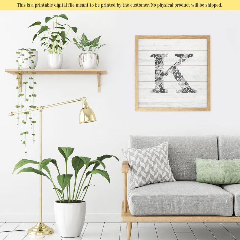 Letter K Wall Decor Letter K Printable K Wall Decor Letters | Etsy