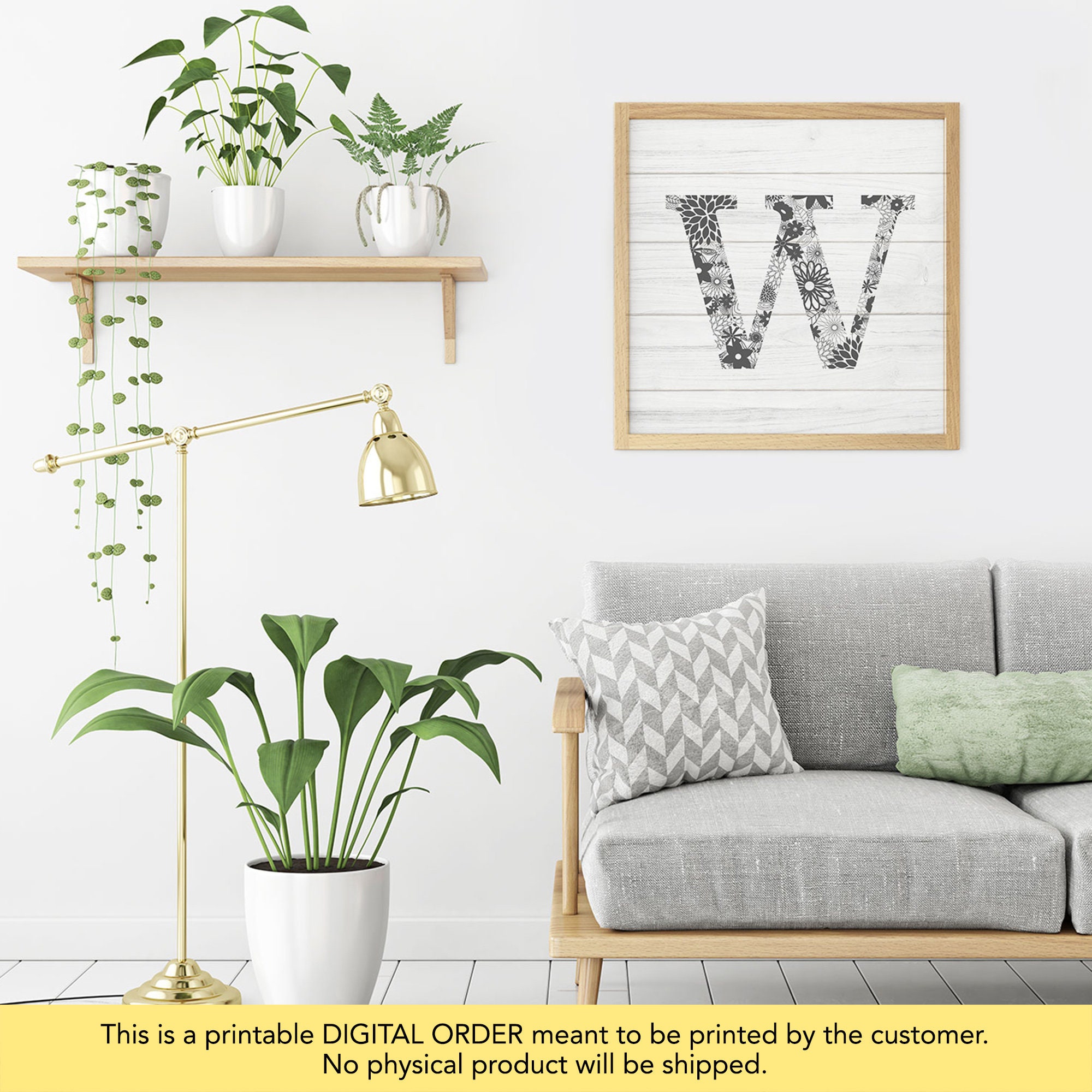 Letter W, Letter W Wall Decor, Letter W Print, Printable Letter W, W ...