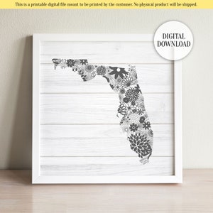 Florida Printable Florida State Print Florida Floral Print | Etsy