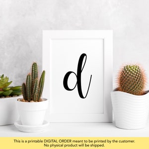 Printable Letter D, Letter Wall Decor Printable, Letter D Print, Letter ...