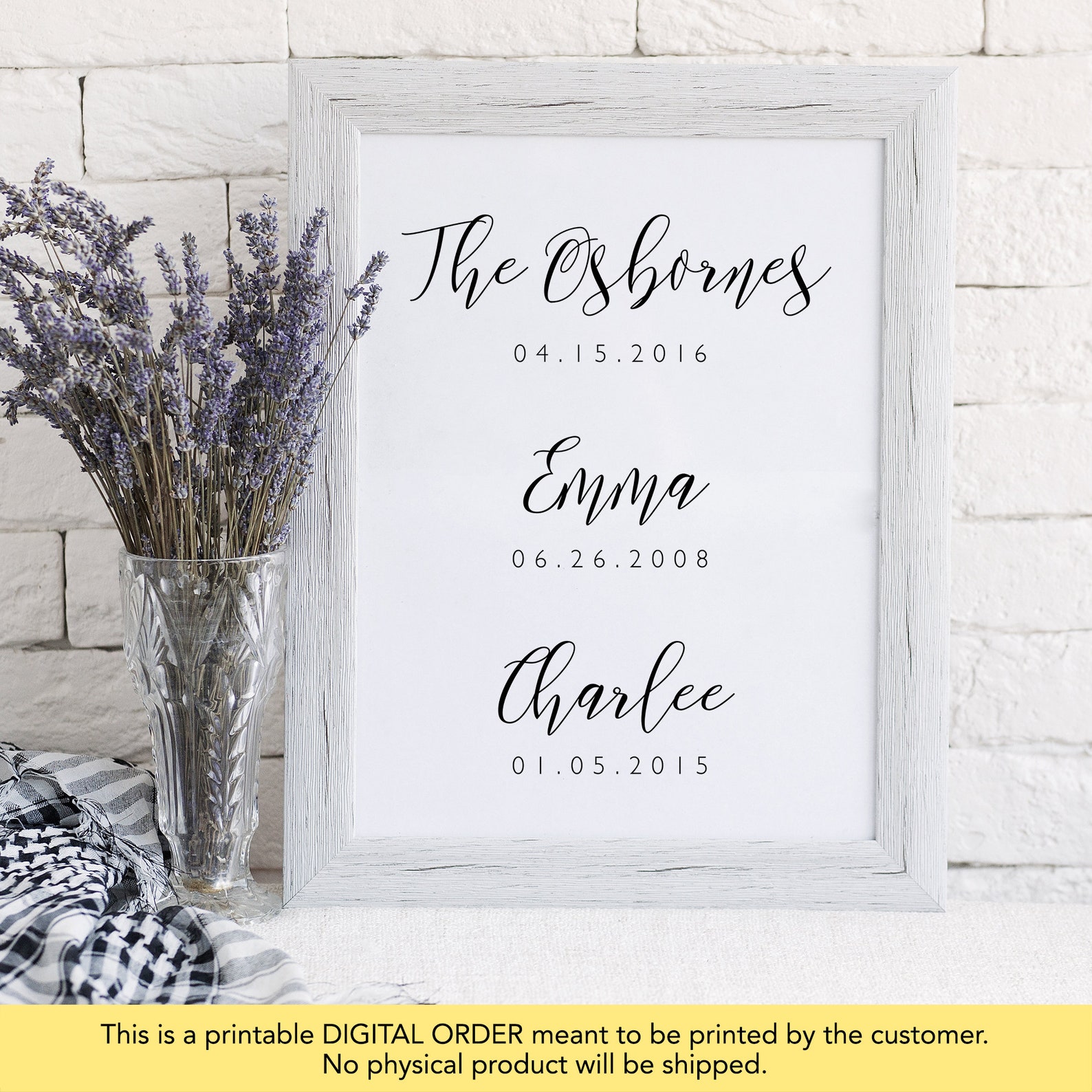 Important Dates Sign Personalized Wall Art Kids Birthdates - Etsy