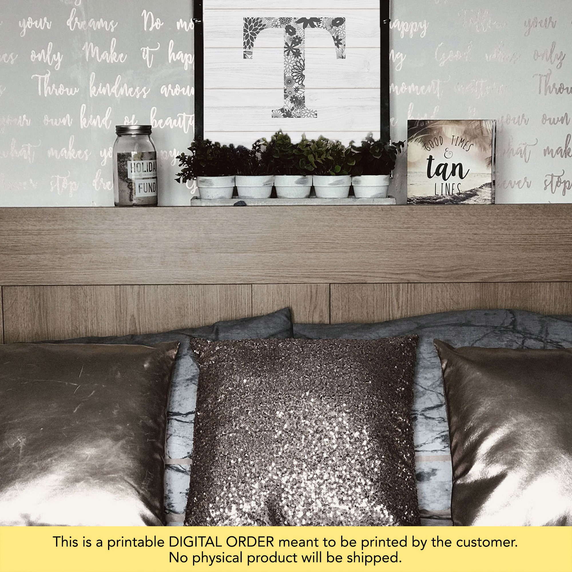 Wood Letter T Printable Letter T Rustic Letter T Farmhouse - Etsy