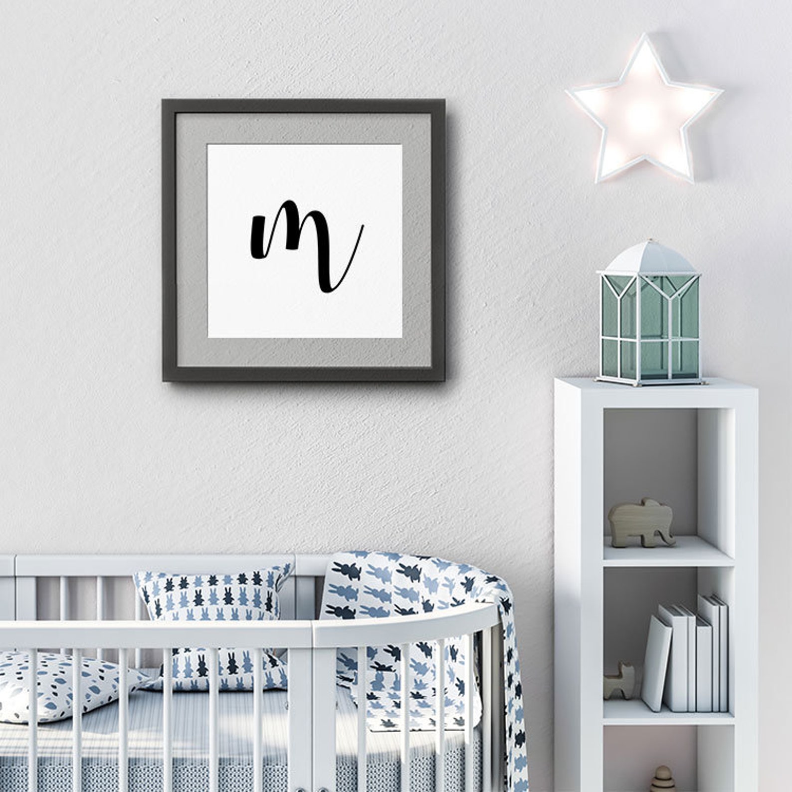 Letter M Wall Decor Letter M Print Letter M Initial Wall | Etsy