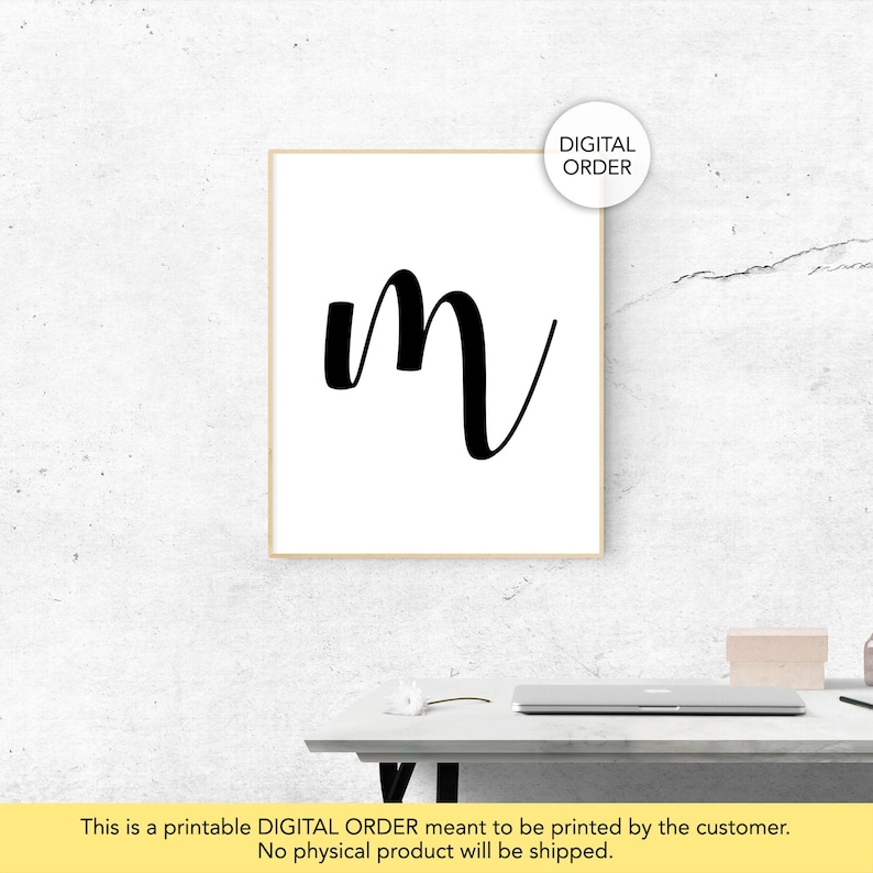 Letter M Wall Decor, Letter M Print, Initial Wall Decor, Letter M ...