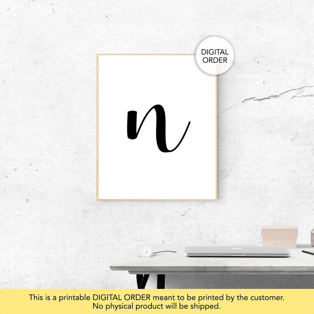Letter N Wall Decor, Letter N Print, Printable Letter N, Letter N ...