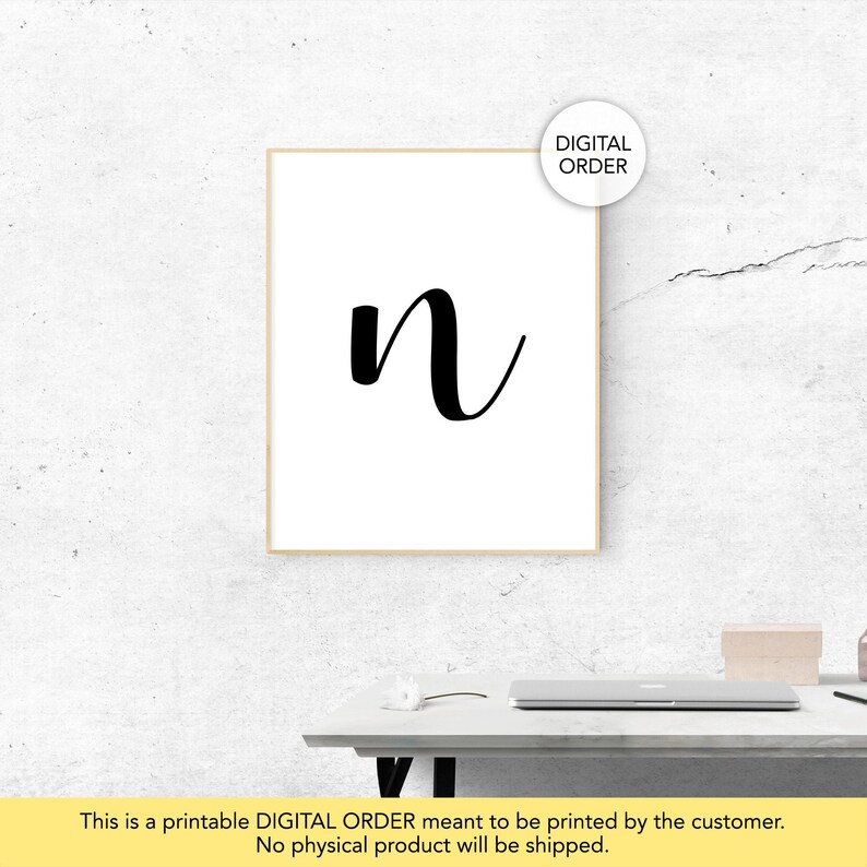 Letter N Wall Decor Letter N Print Printable Letter N | Etsy