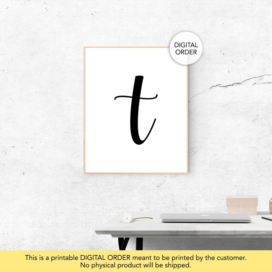 Letter T Wall Decor, Letter T Print, Printable Letter T, Letter T ...
