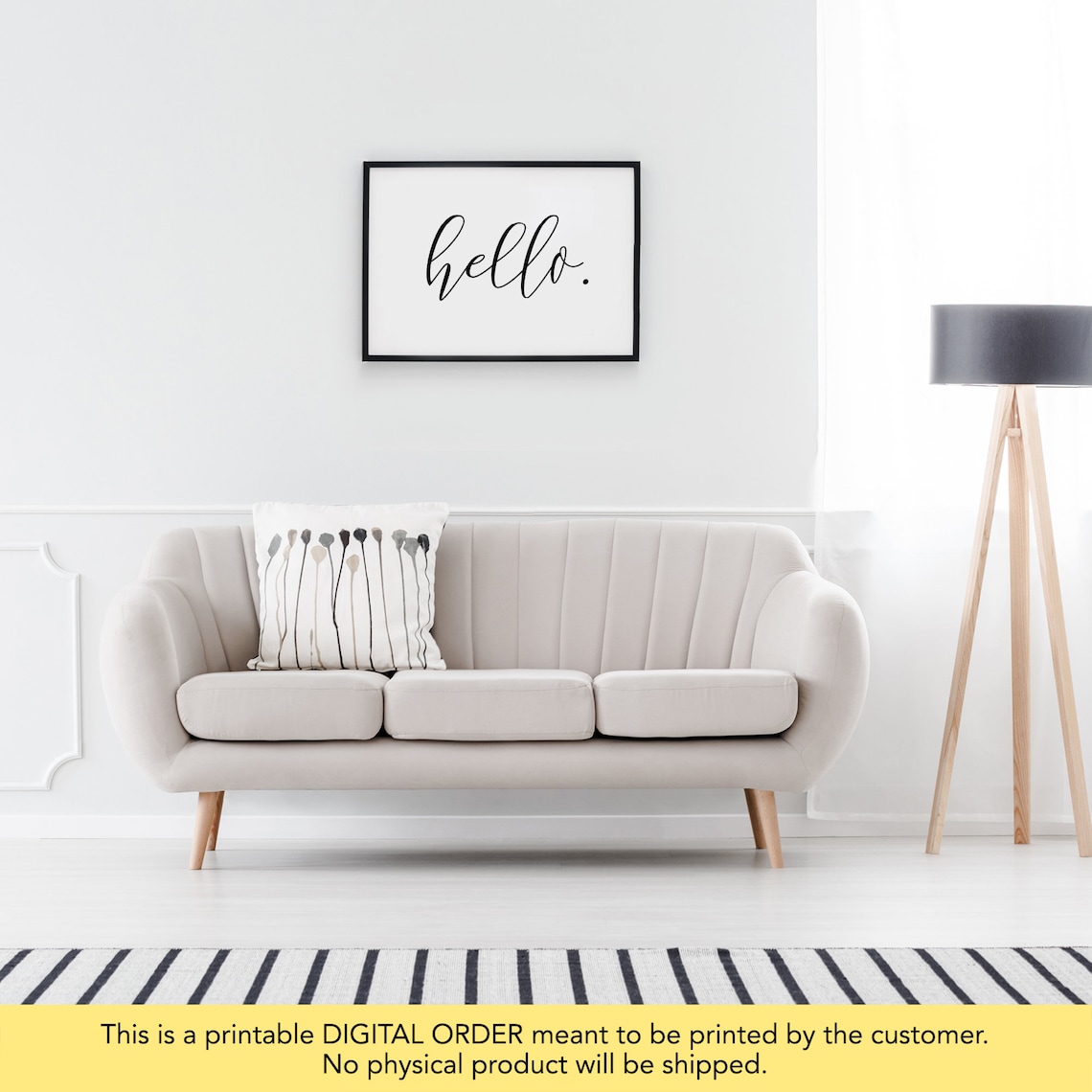 Hello Sign Hello Printable Hello Wall Art Hello Sign for | Etsy