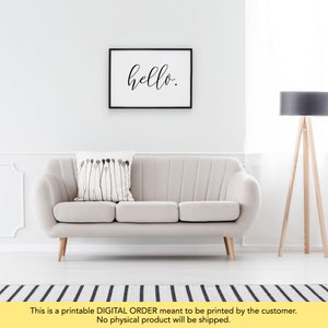 Hello Sign Hello Printable Hello Wall Art Hello Sign for | Etsy