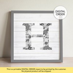 Letter H Wall Decor, Letter H for Wall, Printable Letter H, Letter H ...
