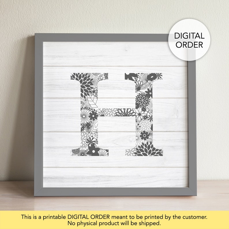 Letter H Wall Decor Letter H for Wall Printable Letter H - Etsy