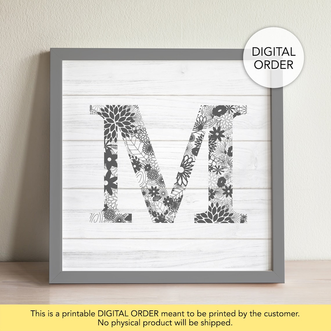 Rustic Letter M Print Wood Letter M Printable Letter M - Etsy