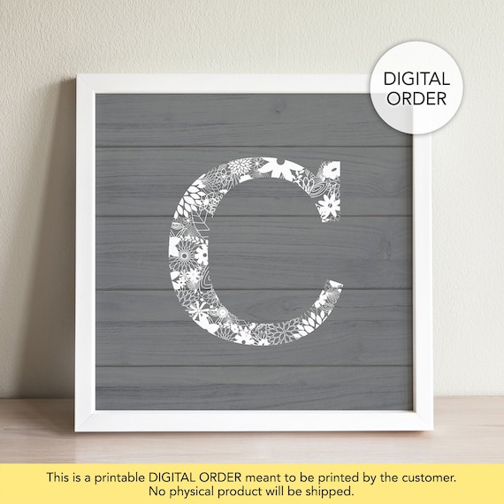 C Wall Decor Letter C Letter C Print Letter C Decor | Etsy