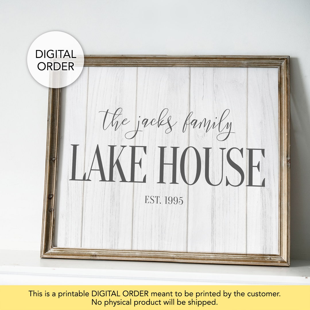 Lake House Decor, Lake House Sign, Personalized Cottage Wall Art ...