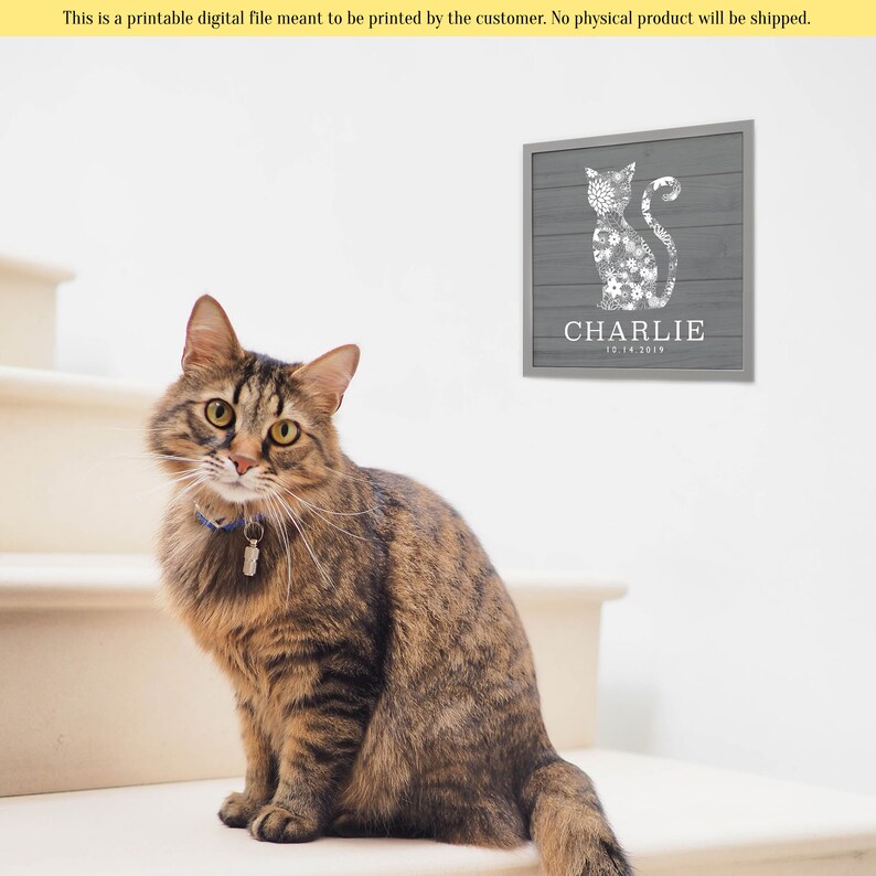 Personalized Cat Wall Art Custom Cat Print Printable Cat | Etsy