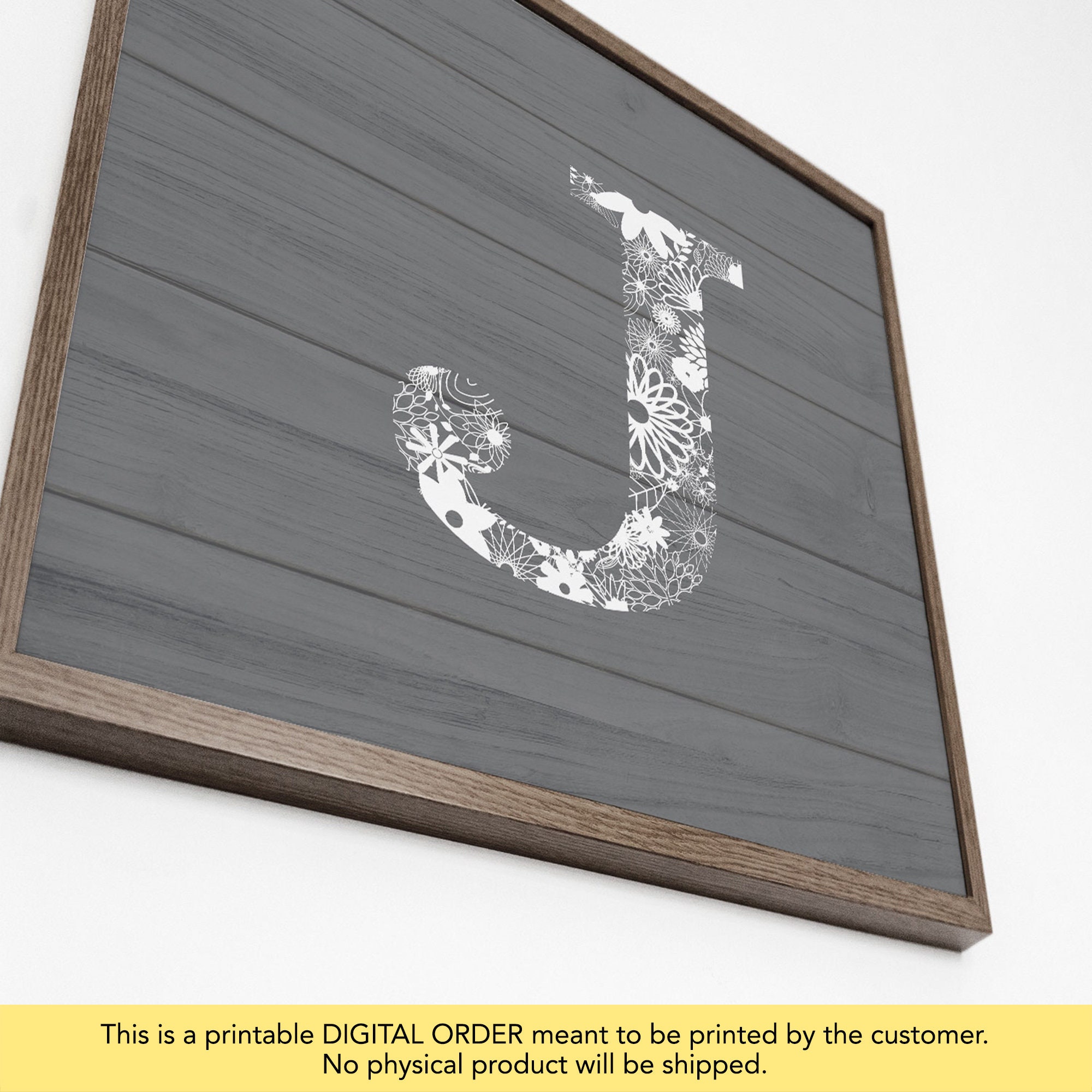 Letter J Wood Sign Printable Letter J Letter J Wall Art | Etsy