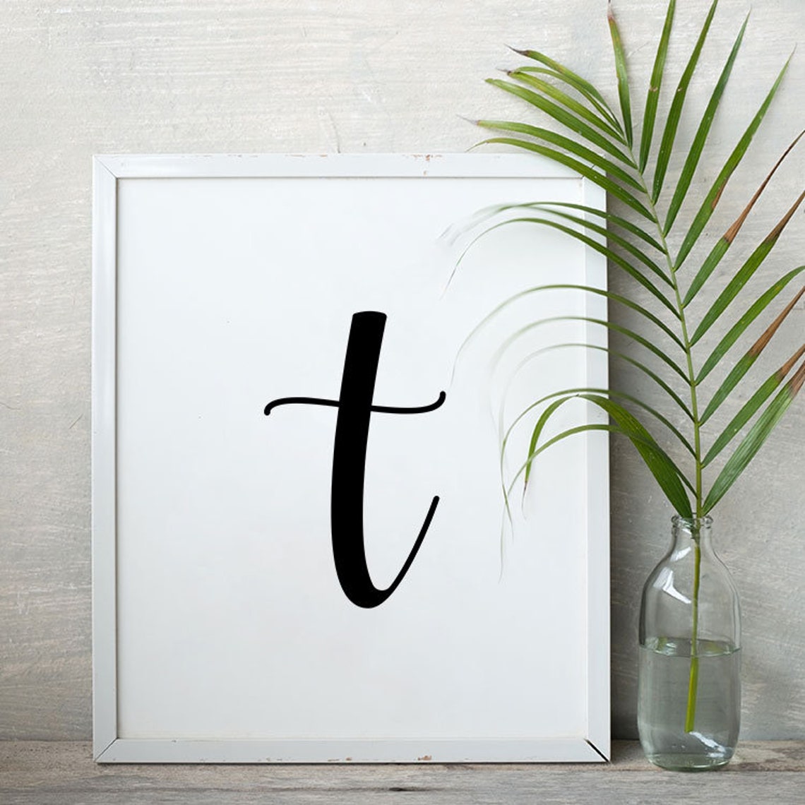 Letter T Wall Decor Letter T Print Letter T Initial Wall | Etsy