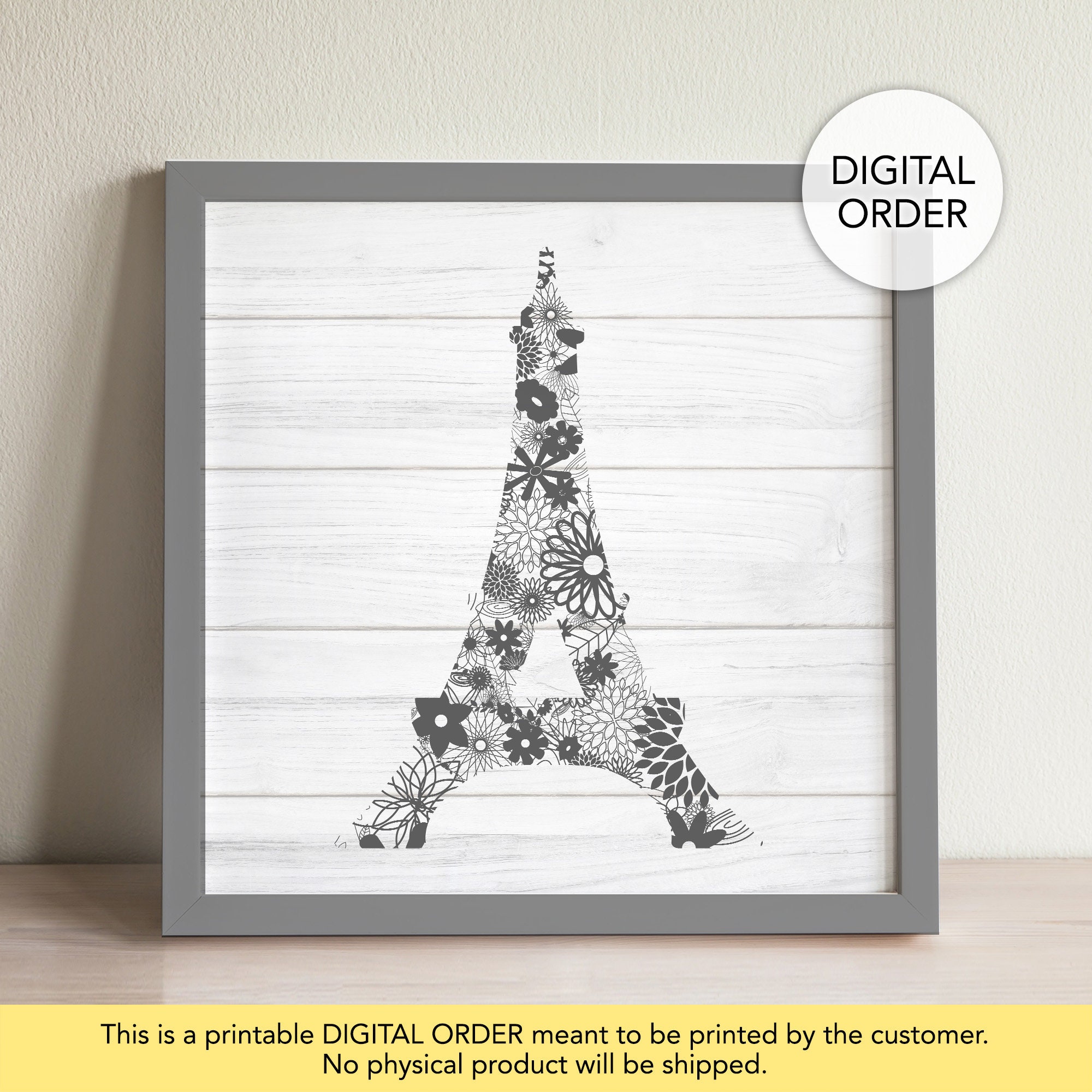 Eiffel Tower Printable Eiffel Tower Wall Art Paris Decor for | Etsy