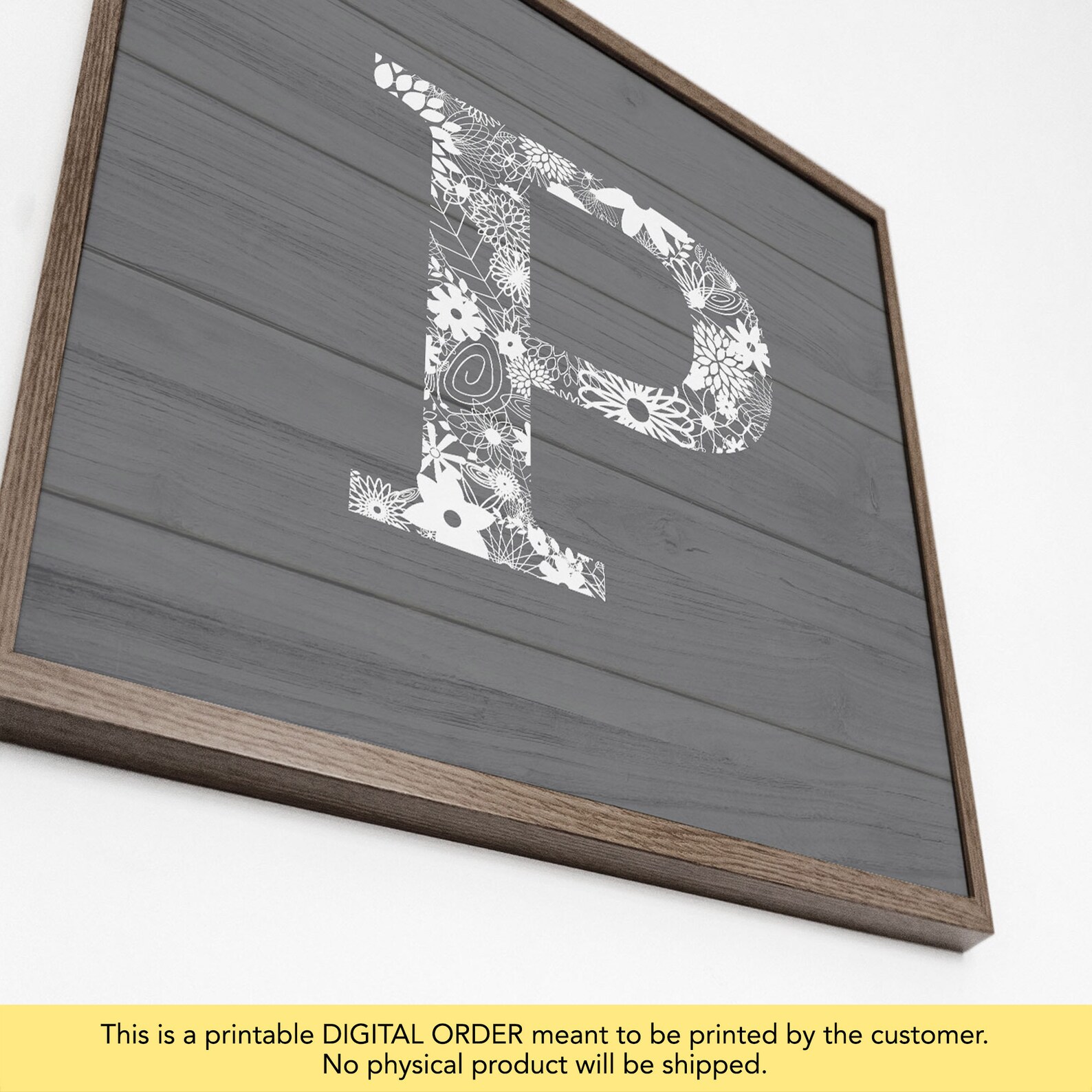 Letter P Wall Decor Farmhouse Printable Letter Rustic Letter - Etsy