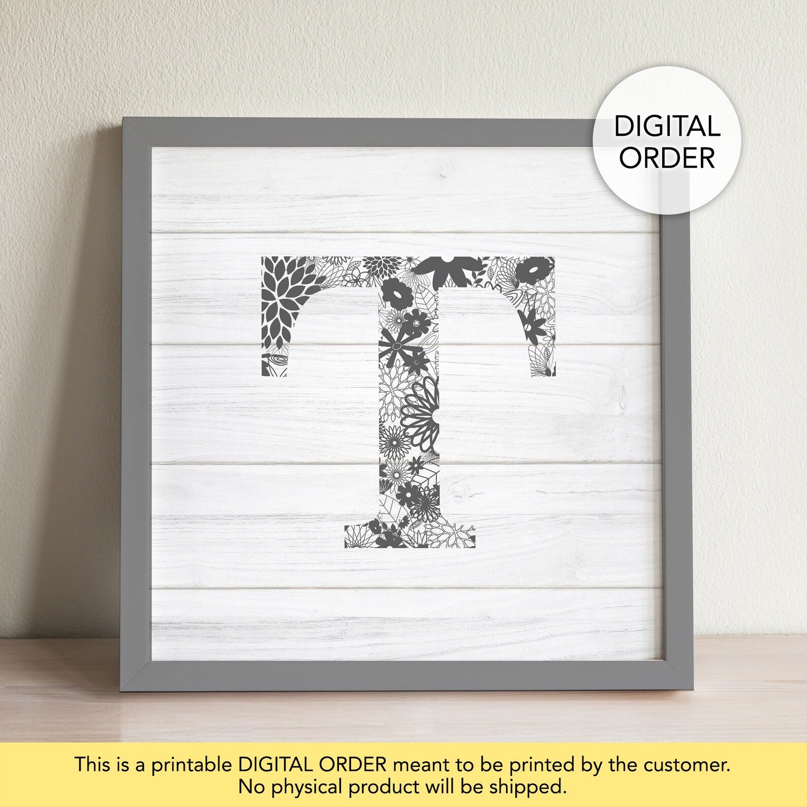 Wood Letter T Printable Letter T Rustic Letter T Farmhouse - Etsy