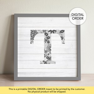Wood Letter T, Printable Letter T, Rustic Letter T, Farmhouse Letter T ...