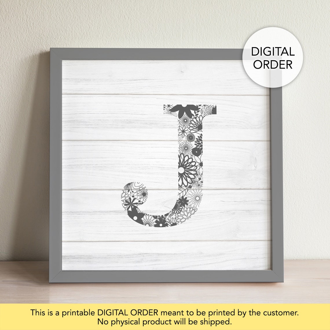 Letter J Wood Sign Printable Letter J Letter J Wall Art | Etsy