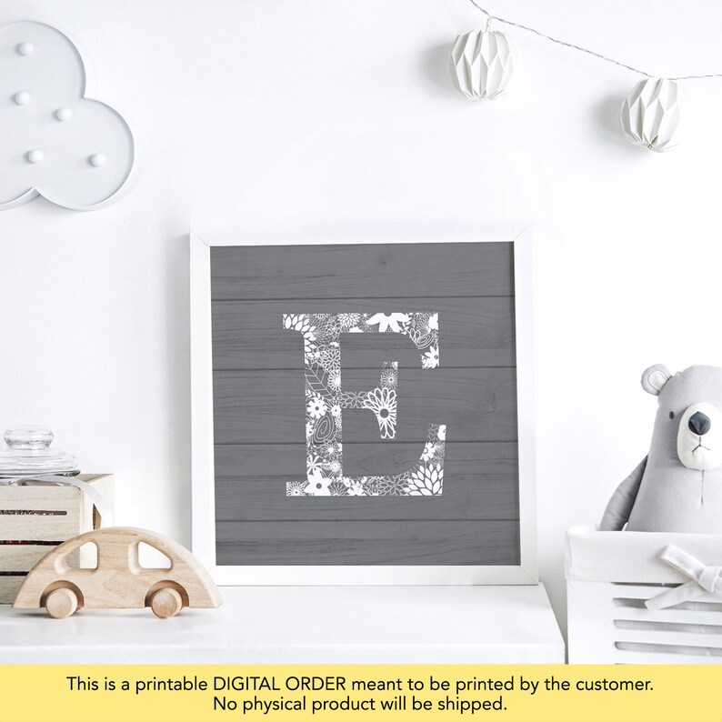 Letter E Wall Decor Letter E Print Printable Letter E Wood - Etsy