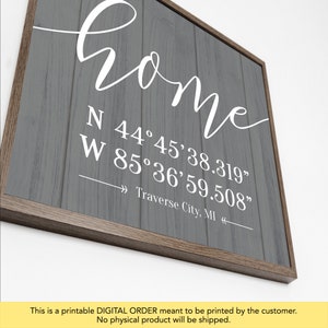 Home Coordinates Sign, Latitude Longitude Print, GPS Coordinates Gift ...