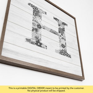 Letter H Wall Decor, Letter H for Wall, Printable Letter H, Letter H ...