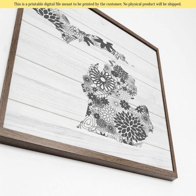 Michigan Printable Michigan Wall Art State of Michigan Art | Etsy