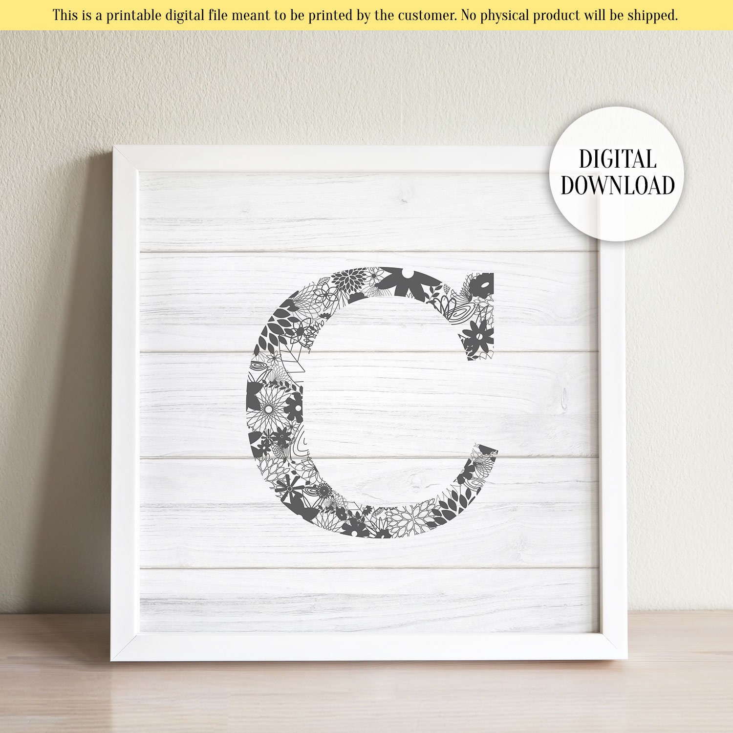 C Wall Decor Letter C Letter C Print Letter C Decor | Etsy