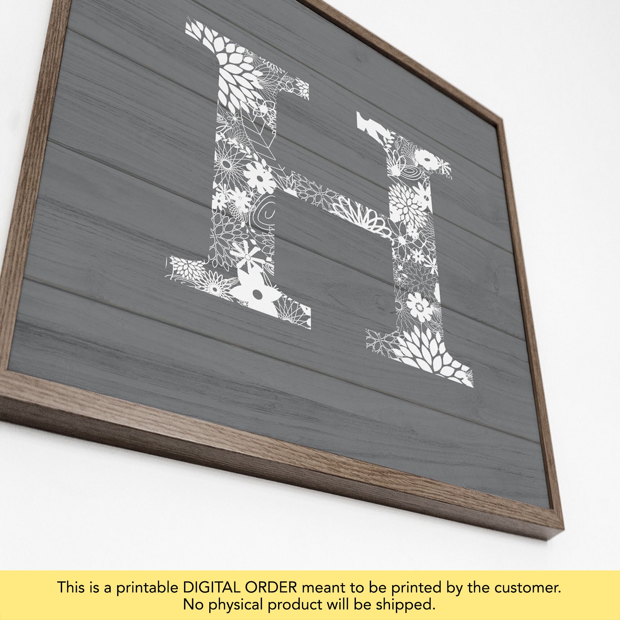 Letter H Wall Decor Letter H for Wall Printable Letter H - Etsy