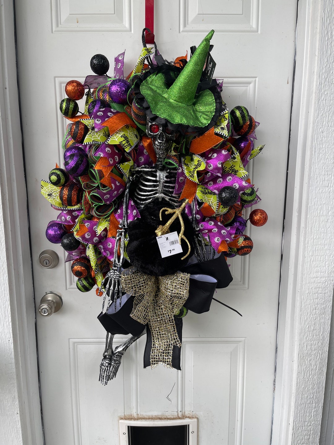 Halloween Skeletonand Black Pumpkin Wreath for Your Front Door ...