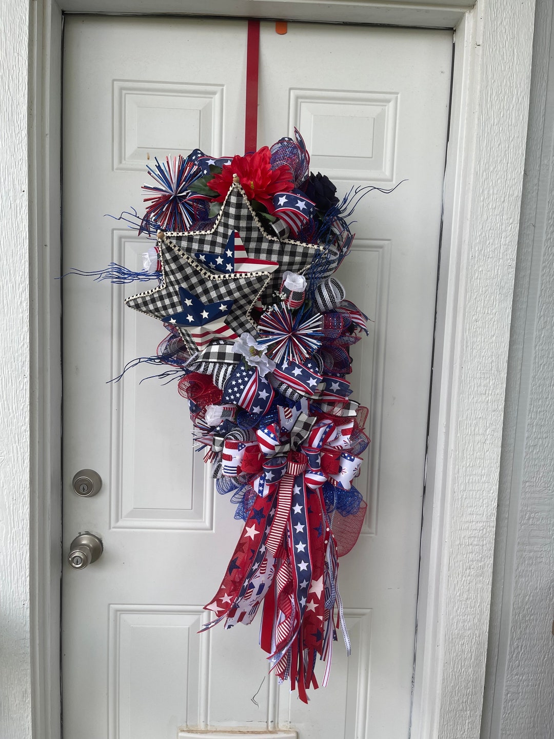 Patriotic Star Swag: XL USA Front Door Decor - Etsy